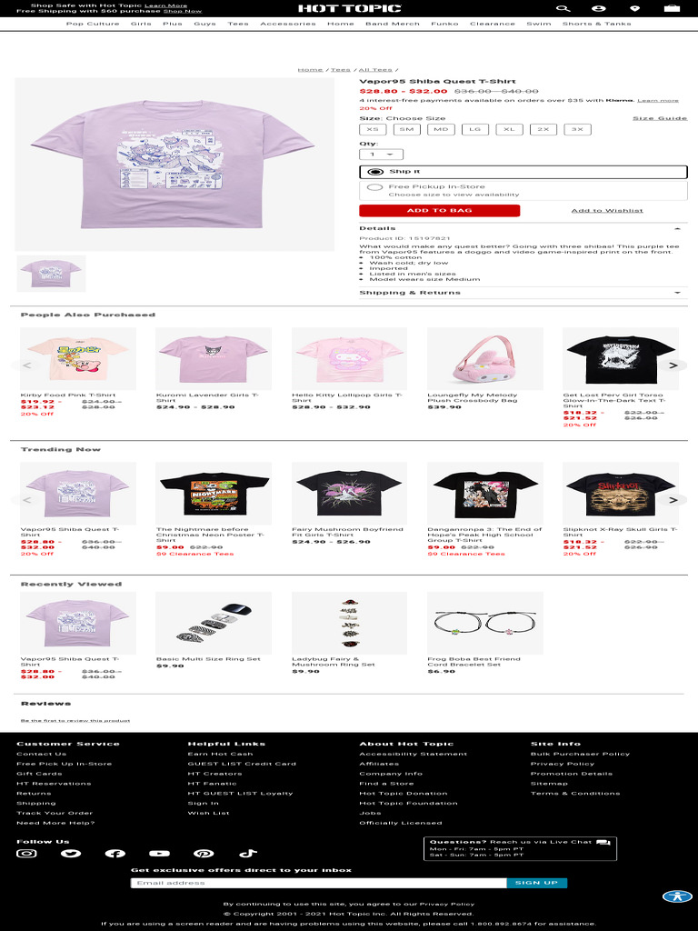 Vapor95 Shiba Quest T-Shirt | PDF