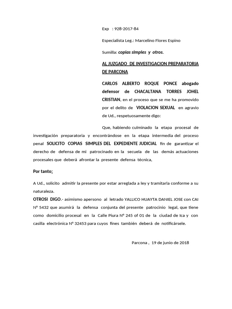 Torres Chacaltana Joel Defensa Conjunta | PDF