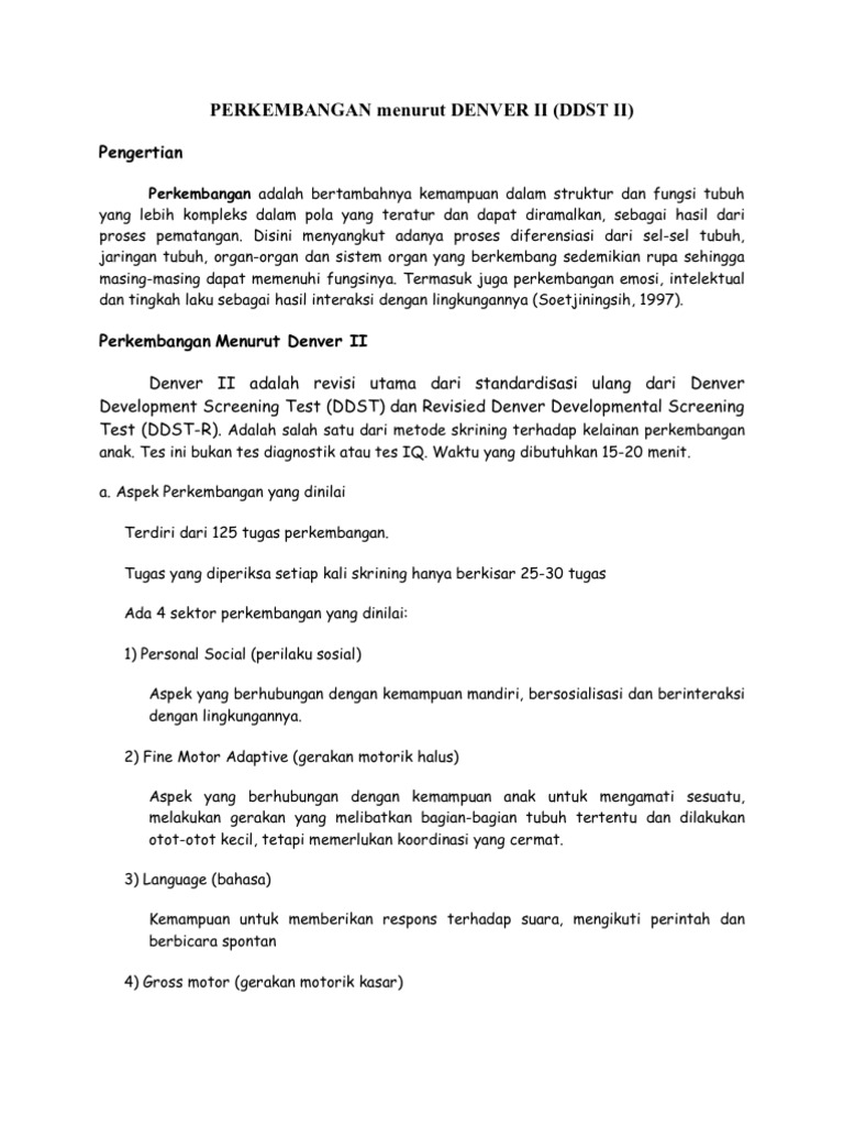 An Menurut Denver II | PDF