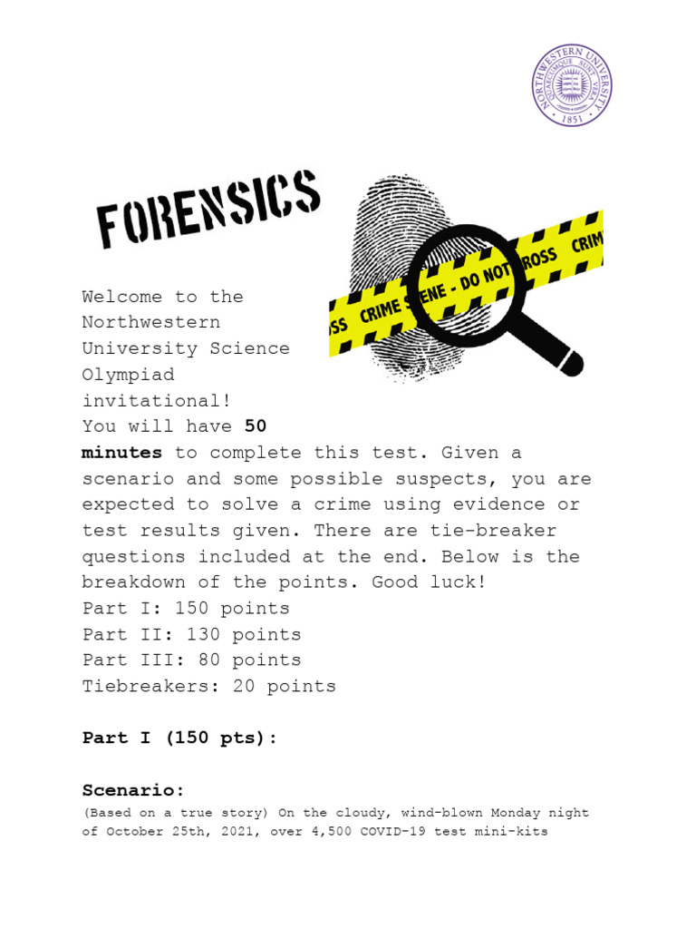 SONU Forensics Answer Key | PDF