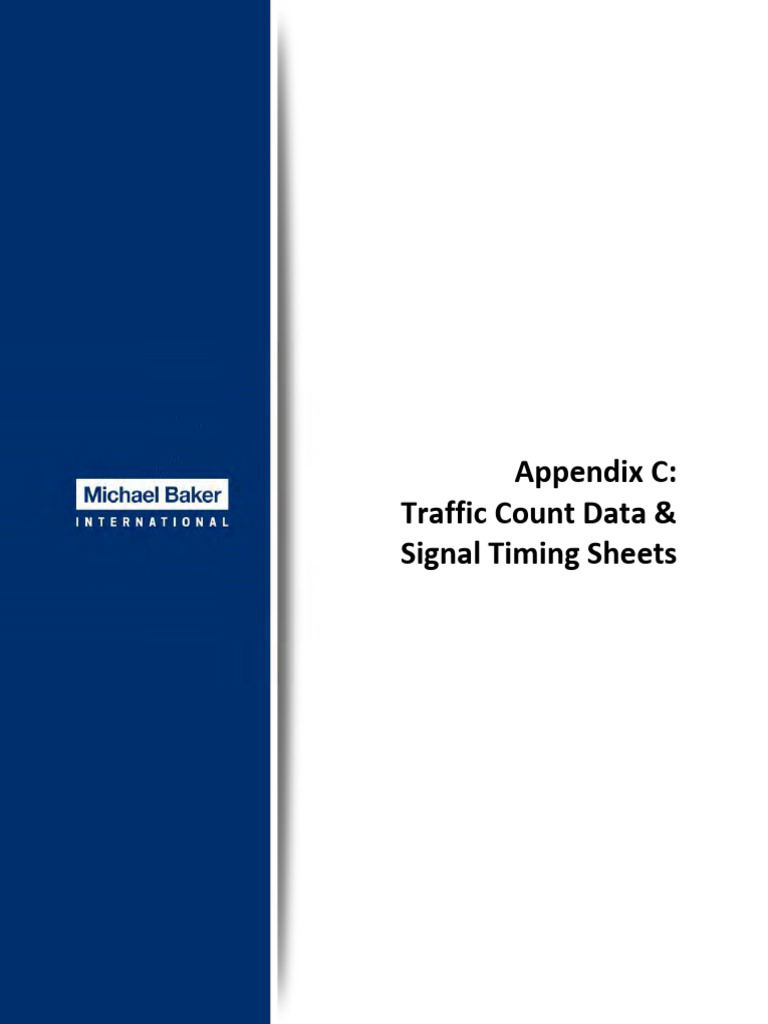 Appendix C Traffic Count Data Signal Timing Sheets | PDF ...