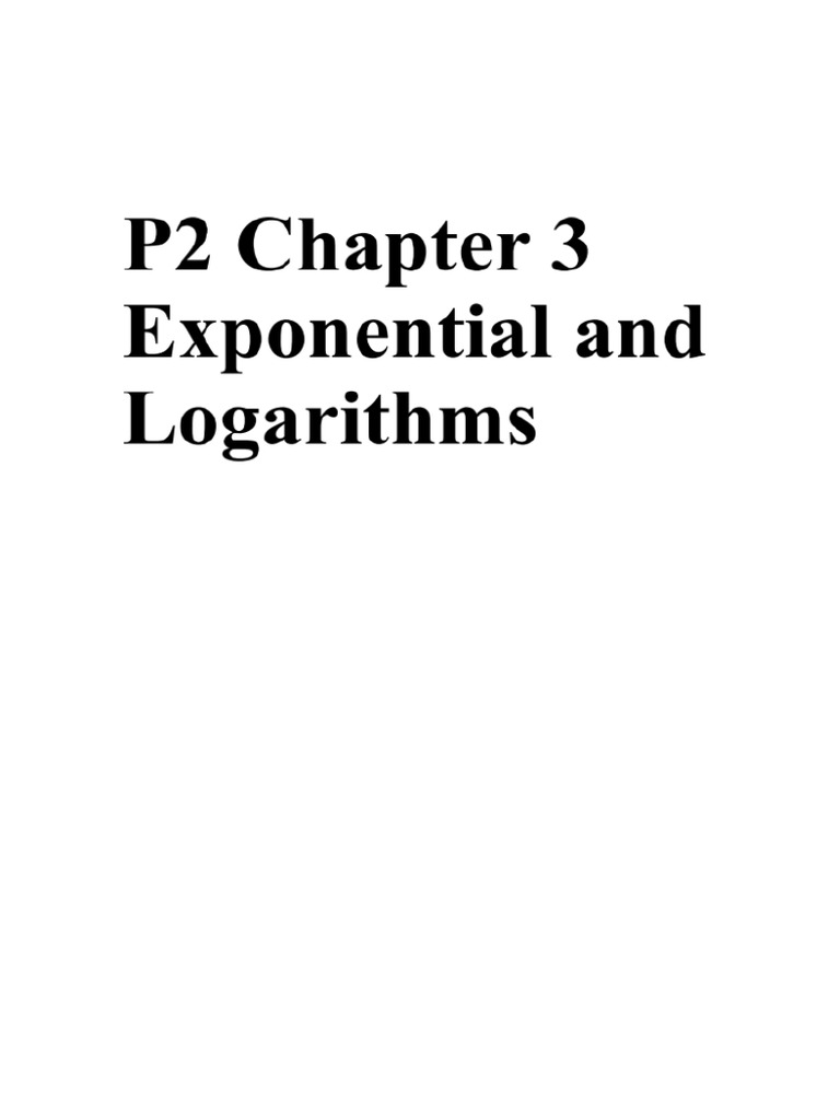 Exponentials and Logarithms | PDF