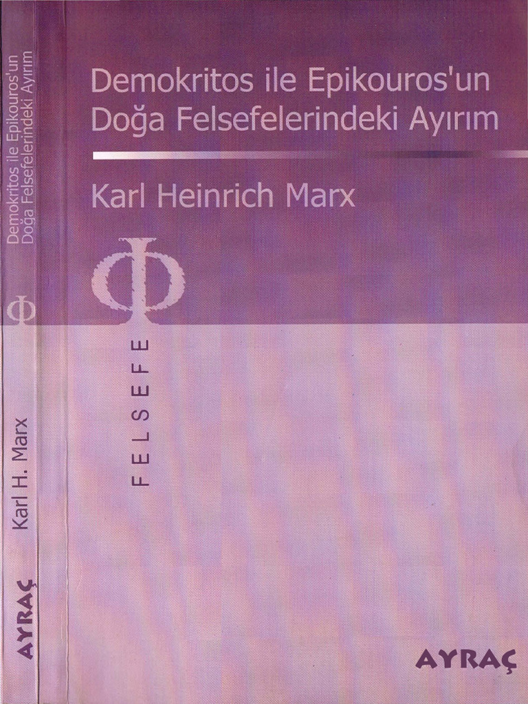 Marks Demokritos Ve Epikouros'un Doğa Felsefesindeki Ayırım Ayraç | PDF