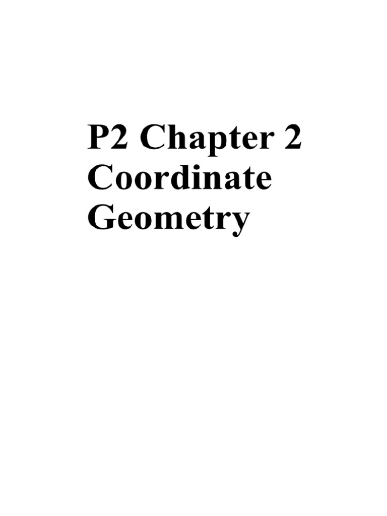 Coordinate Geometry | PDF