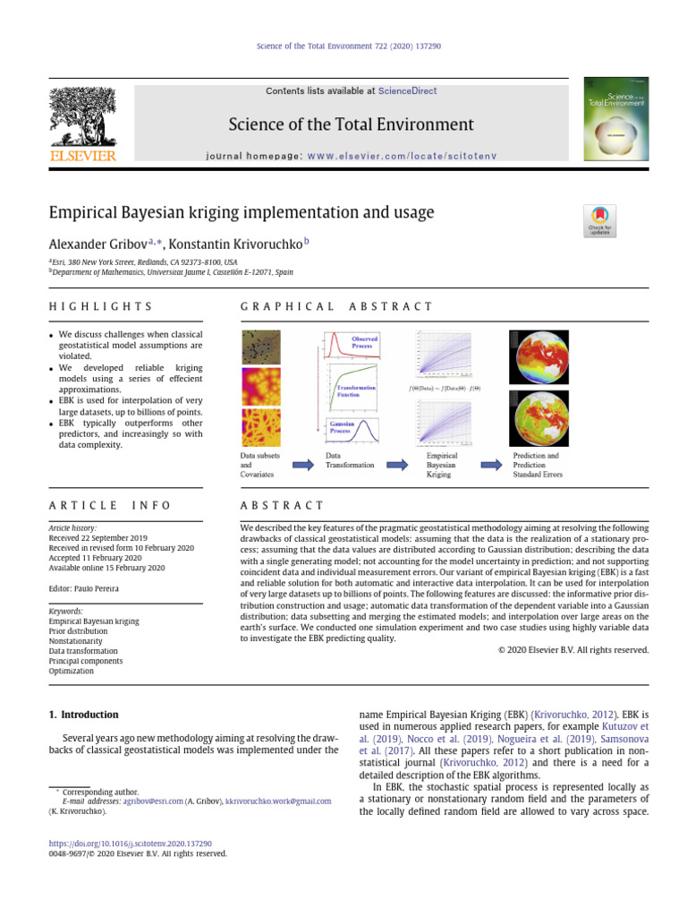 Empirical Bayesian Kriging Implementation and Usage | PDF | Regression Analysis | Normal ...