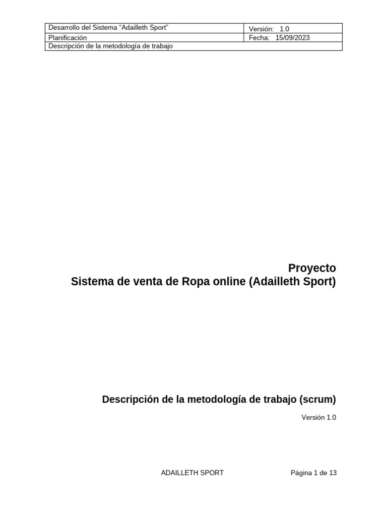 Formato para Documentar El Uso de Scrum | PDF | Scrum (desarrollo de ...