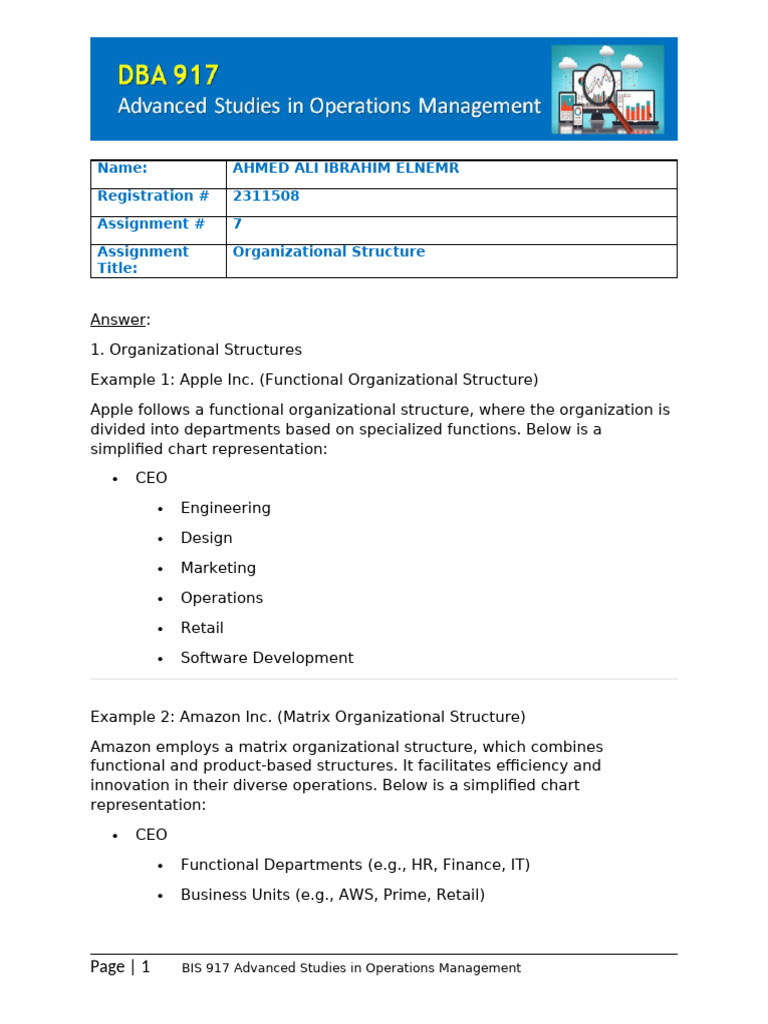 Assignment 8- Organizational Structure | PDF | Organizational Structure ... Assignment 8- Organizational Structure | PDF | Organizational Structure ...