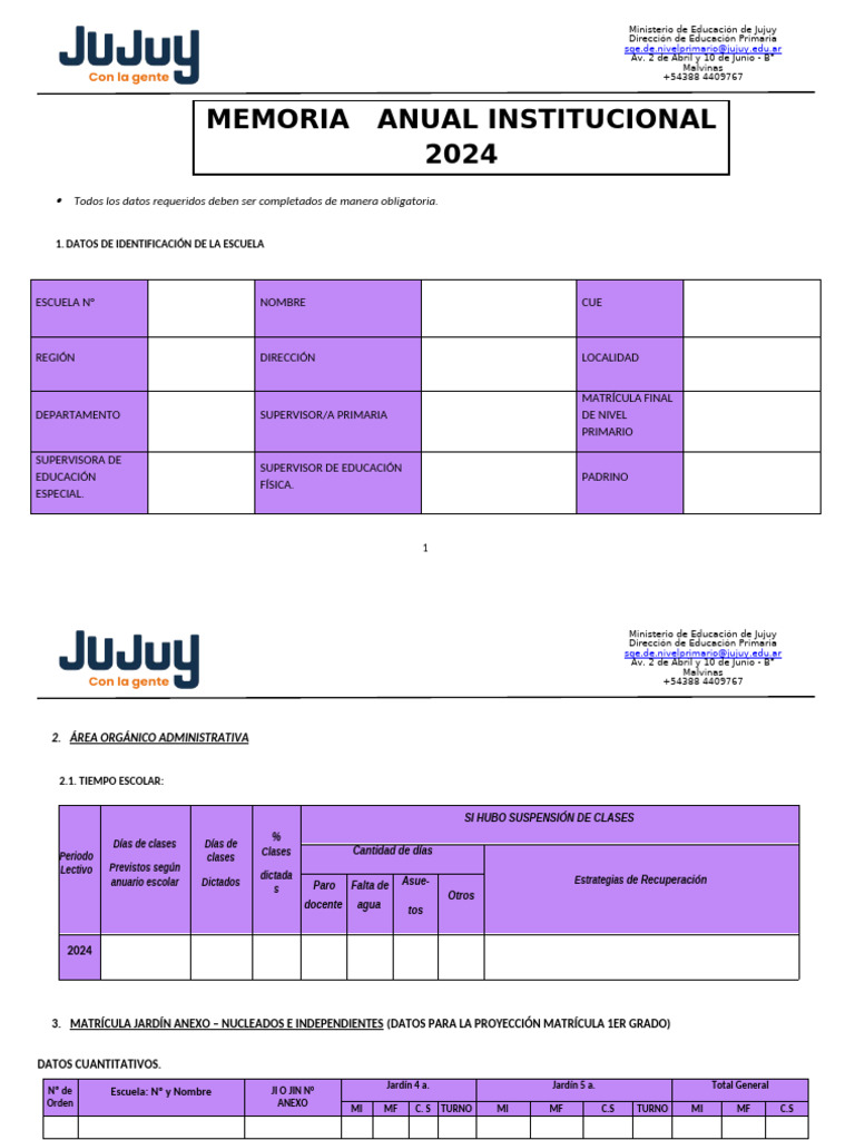 Memoria Anual Educativa 2024 | PDF | Educación primaria | Maestros
