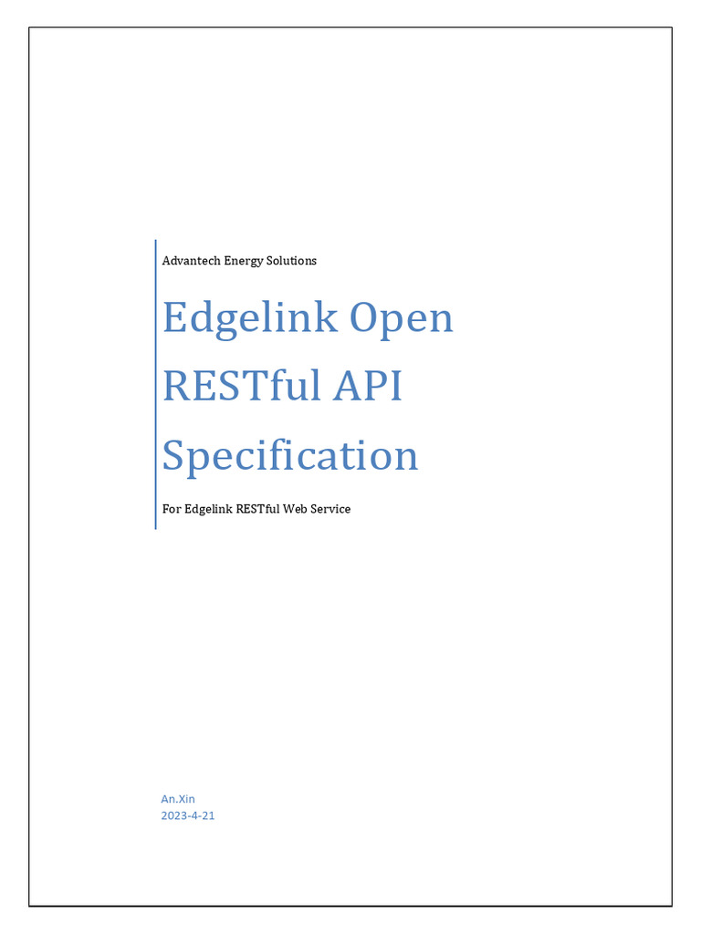 Edgelink RESTful API Specification - v2.0 | PDF | World Wide Web ...