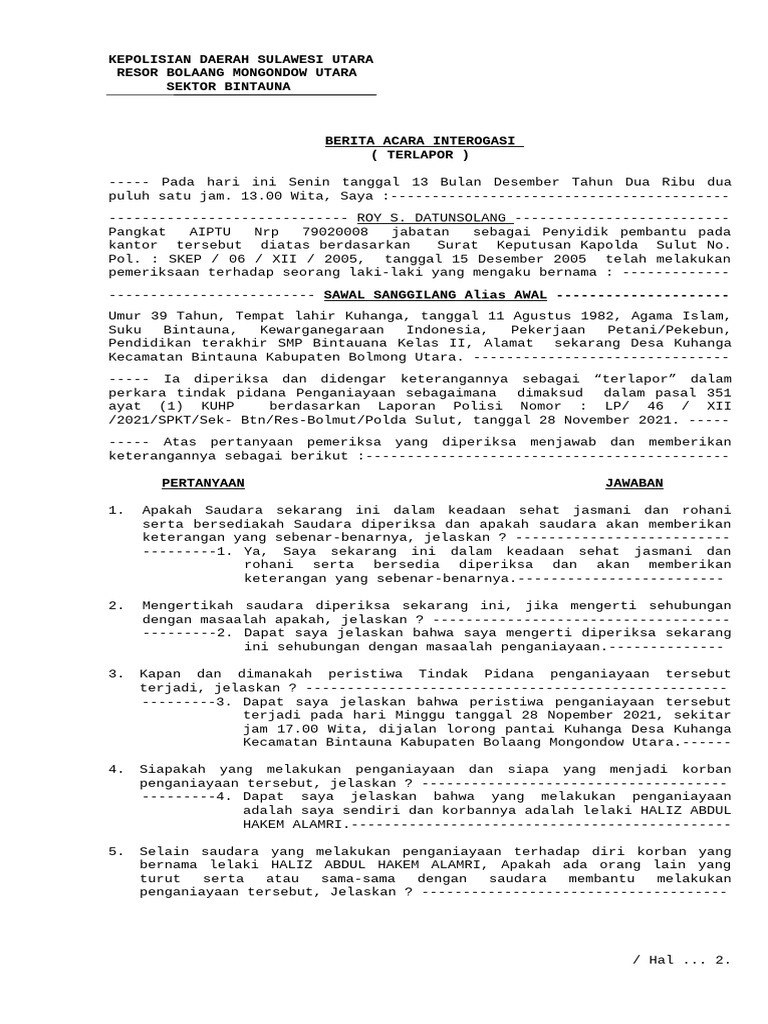 Ba Intro TSK Awal Sanggilang | PDF