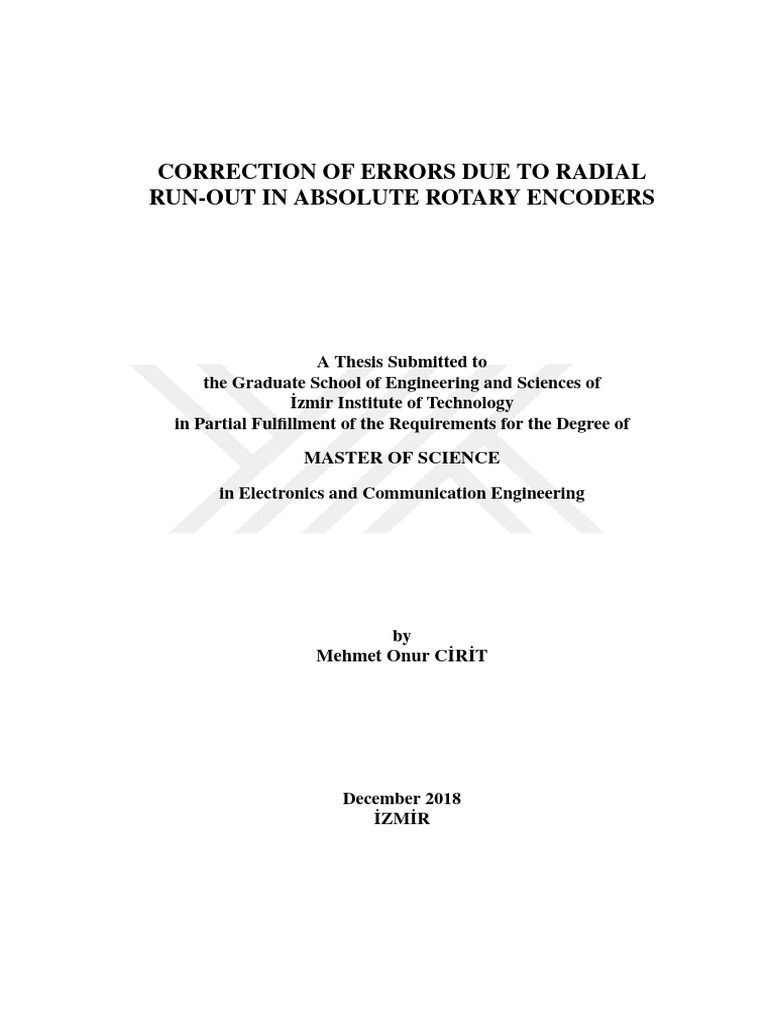 CORRECTION OF ERRORS DUE TO RADIAL RUN-OUT IN ABSOLUTE ROTARY ENCODERS ...