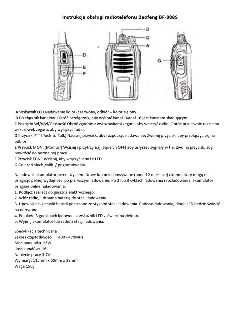 BF888S Instrukcja | PDF