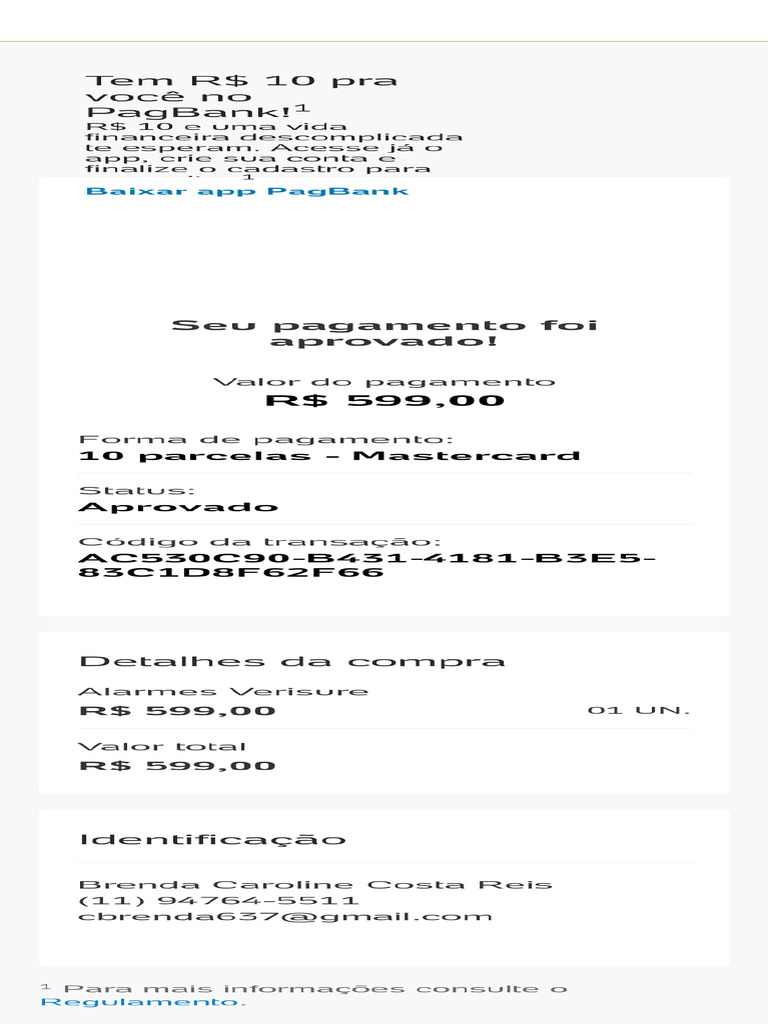 Comprovante Pagbank 44 | PDF