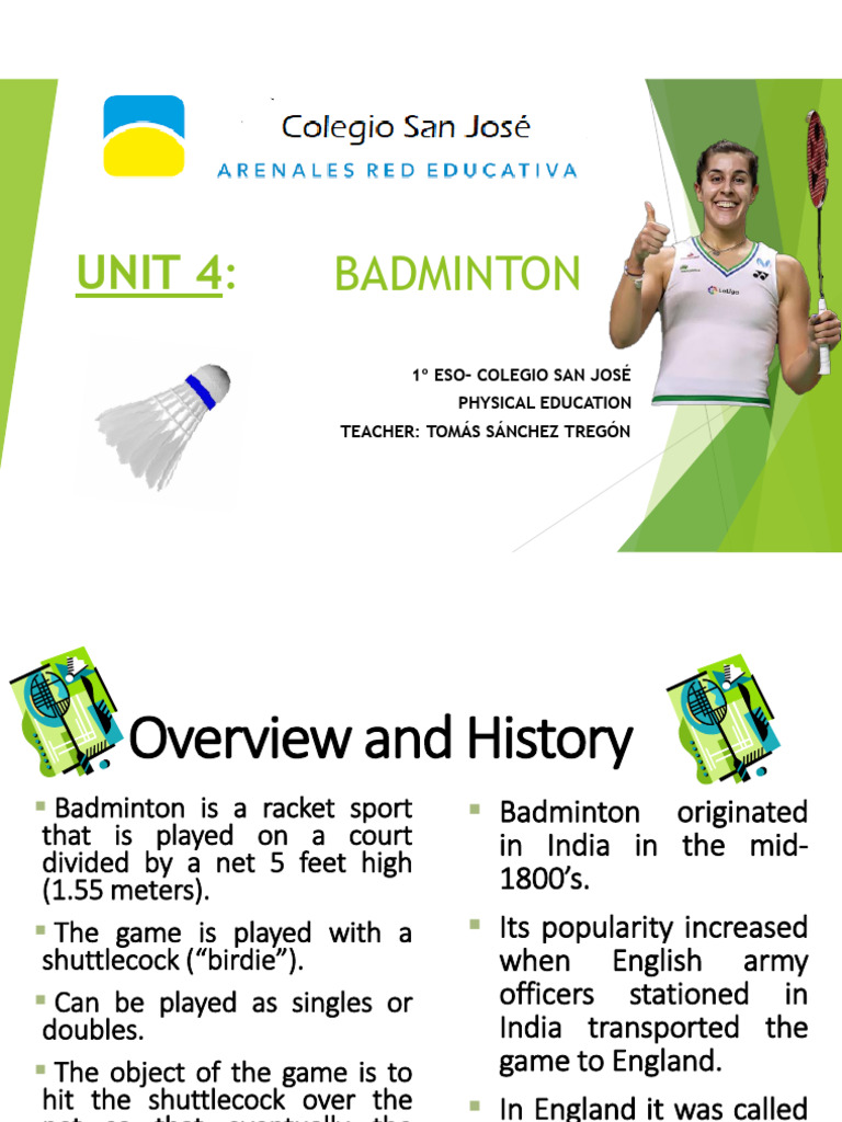 UNIT 4 BADMINTON - 1 ESO | PDF | Sports | Athletic Sports