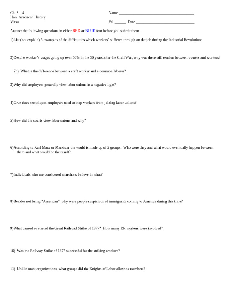 Ch. 3 - 4 Questions | PDF