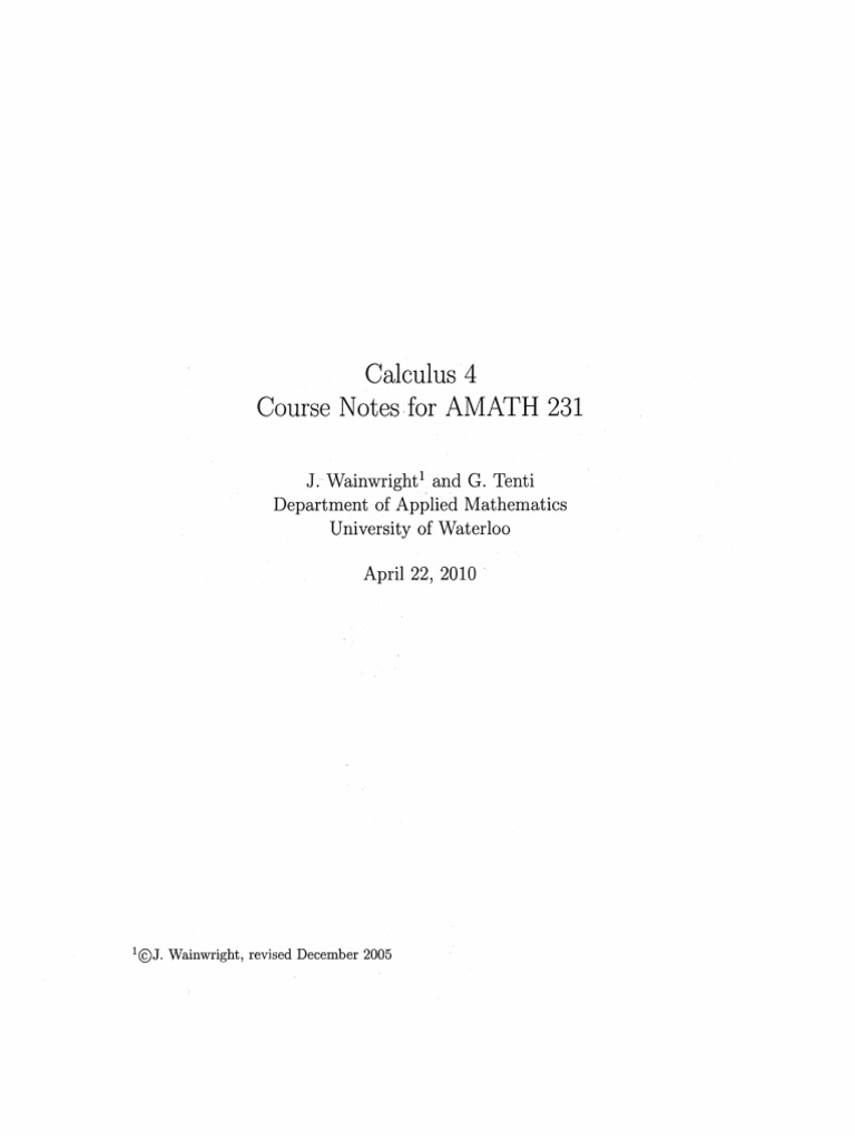 Amath 231 Notes | PDF
