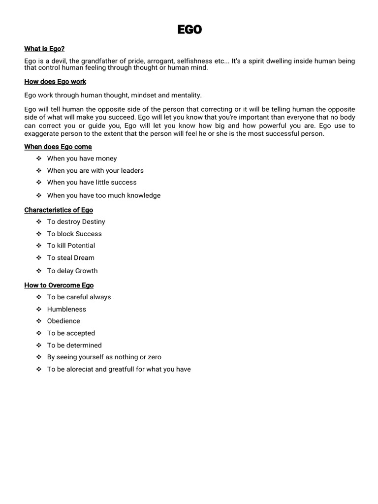 Ego 1 | PDF