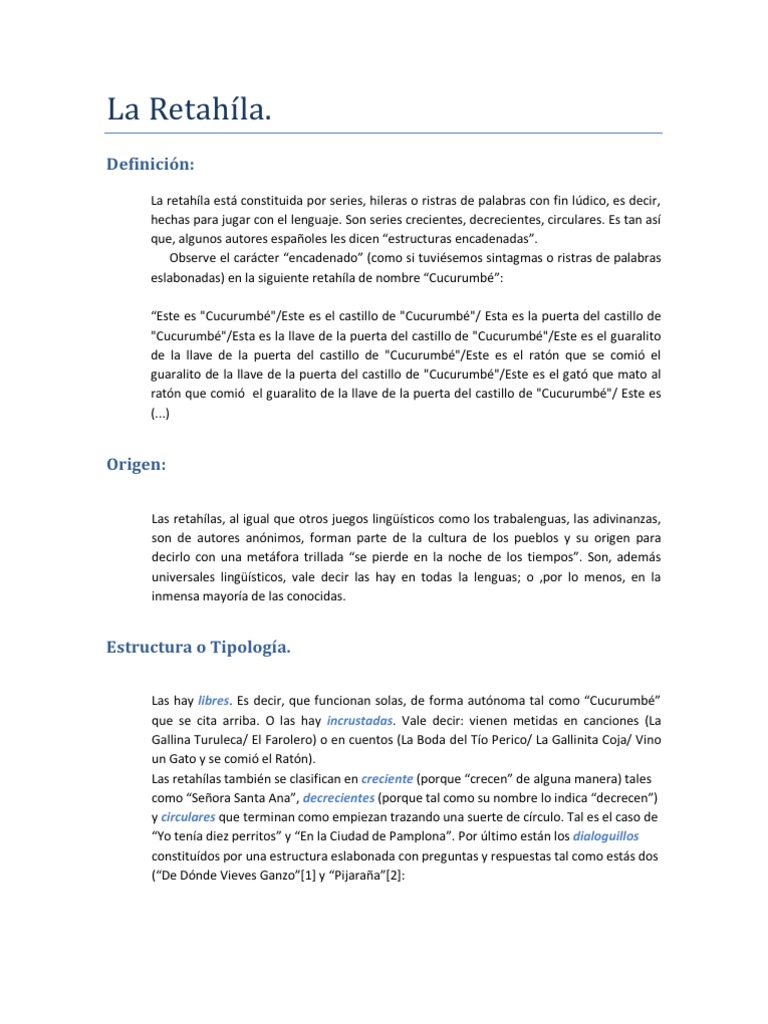 La Retahíla | PDF