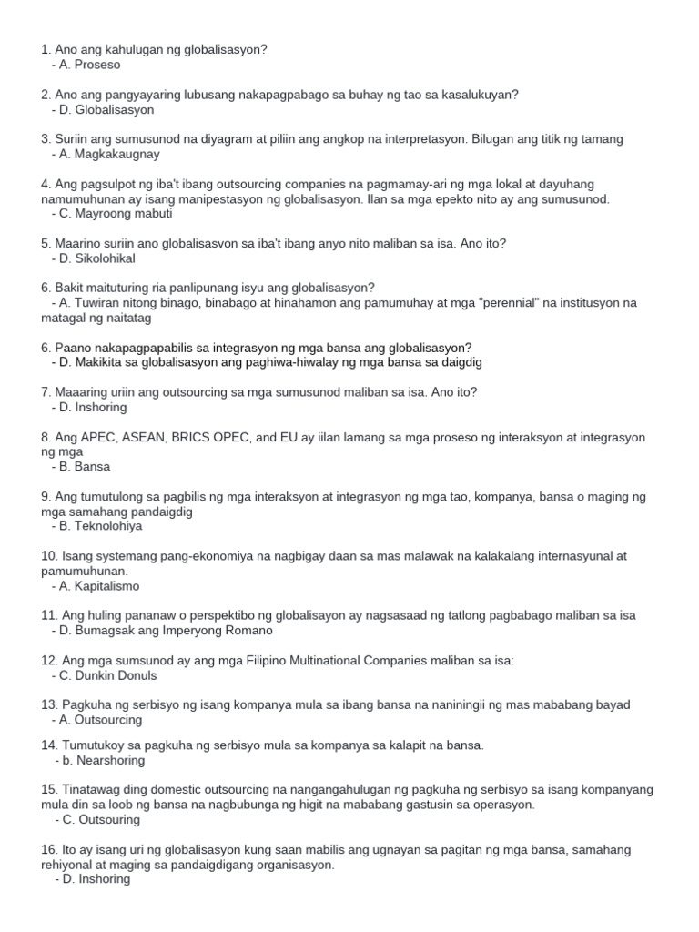 Grade 10 Ap 2ND Quarter Test Reviewer | PDF