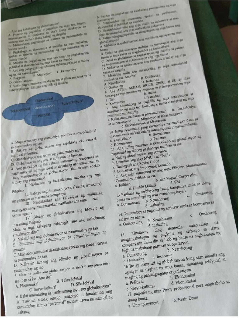 Ap 10 Test Paper 2ND Quarter | PDF