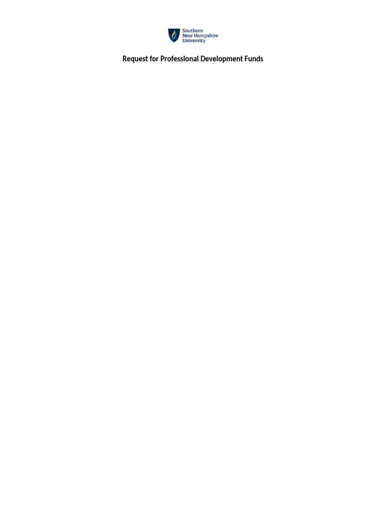 Request For Professional Development Funds | PDF | Project Management ...
