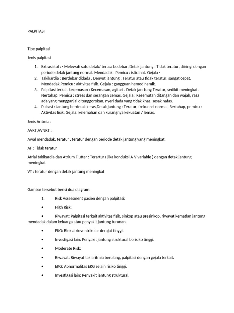 Jenis Palpitasi dan Penanganannya | PDF