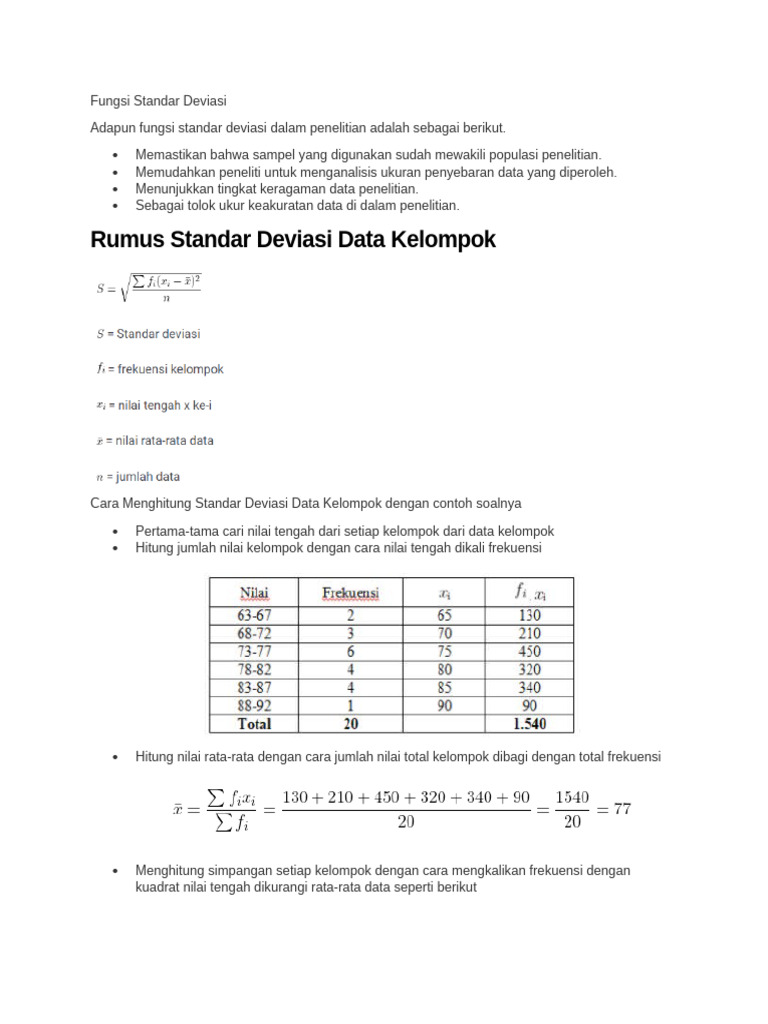 Fungsi Standar Deviasi | PDF