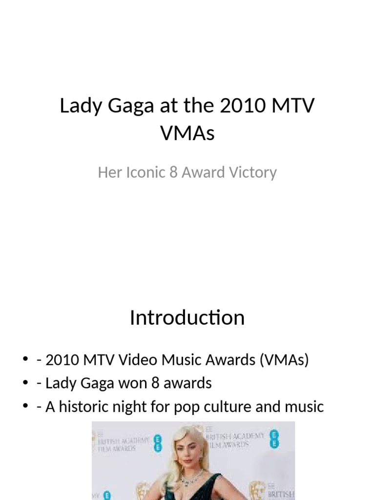 Lady Gaga 2010 VMA Presentation With Images | PDF