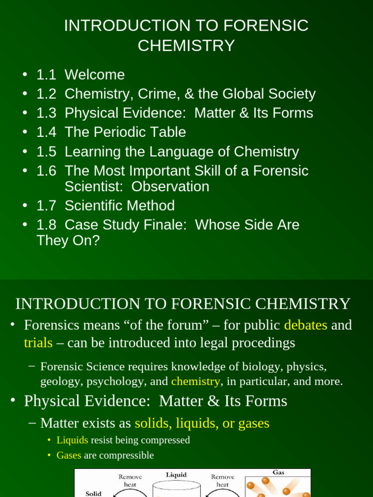 Forensic Chemistry Introduction | PDF | Mixture | Chemical Elements