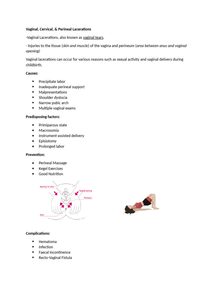 Understanding Vaginal and Cervical Lacerations | PDF