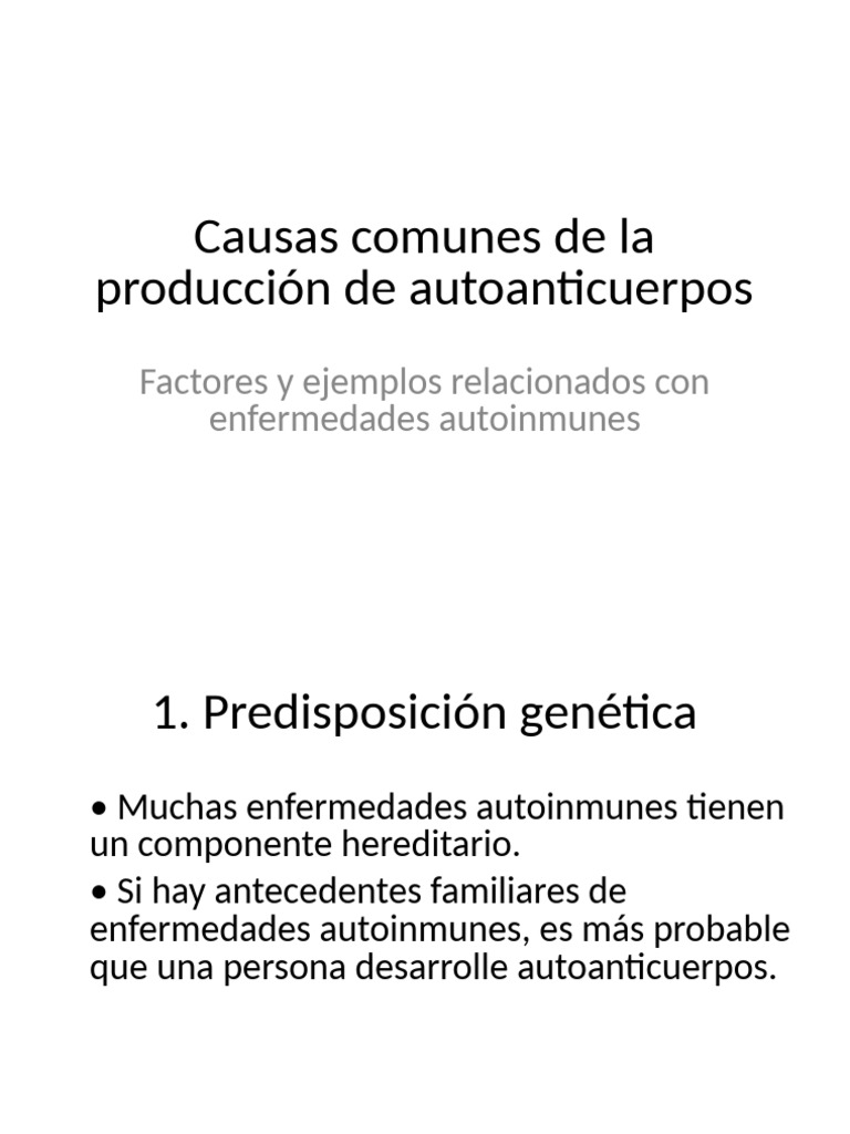 Causas Producción Autoanticuerpos | PDF