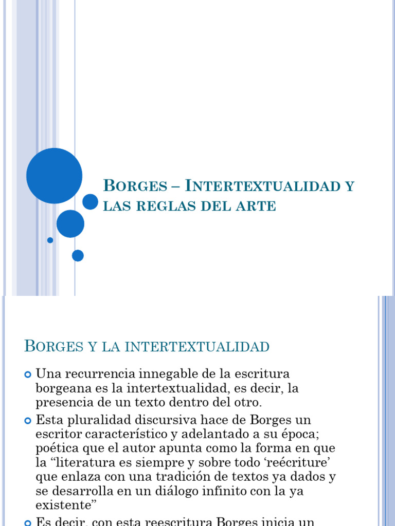 Borges – intertextualidad y las reglas del arte | PDF | Intertextualidad | Novelas