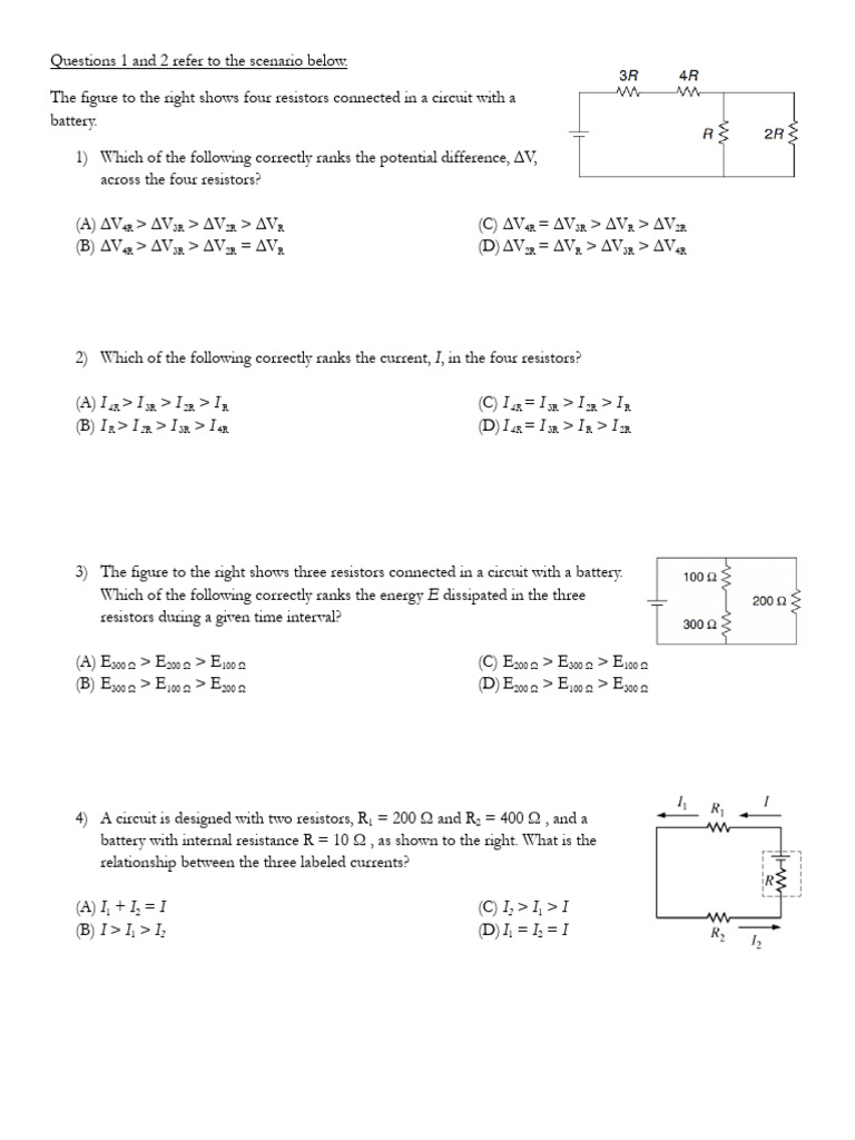 Circuits Practice Test | PDF | Resistor | Electrical Resistance And ...