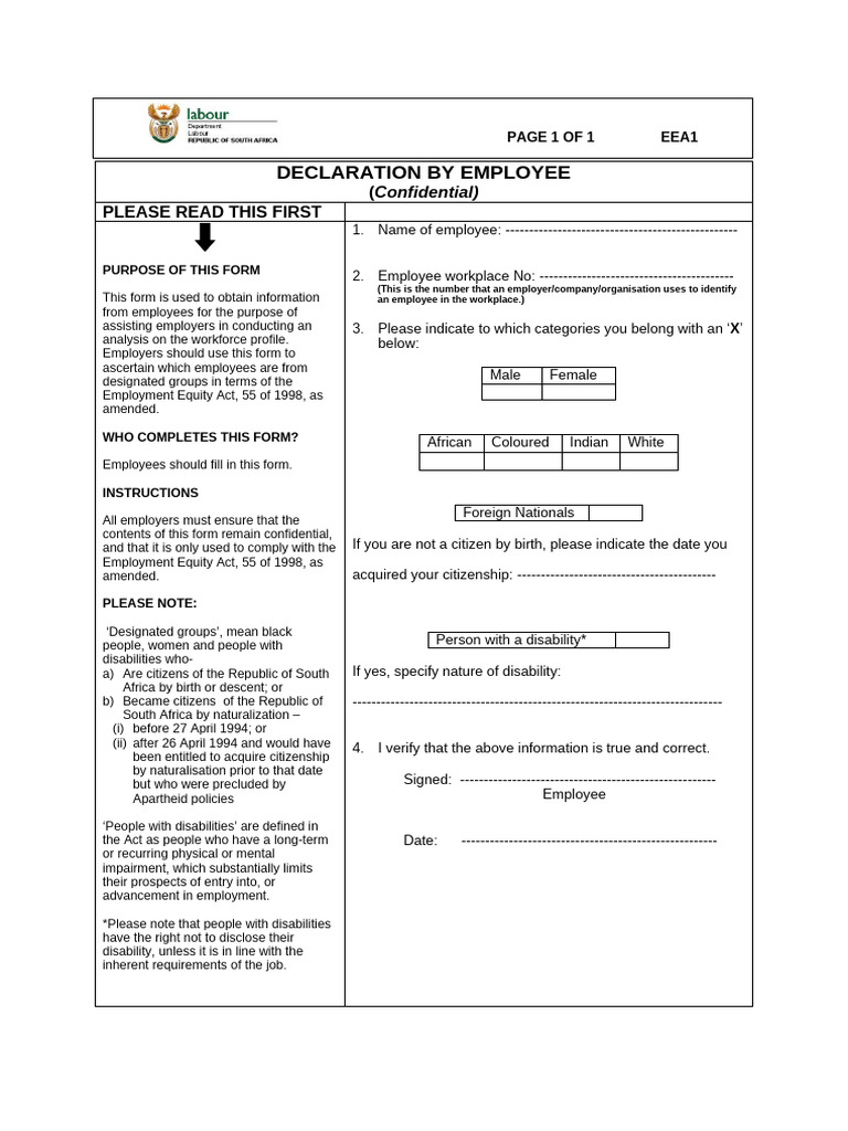 EEA1 Form | PDF | Naturalization | Employment