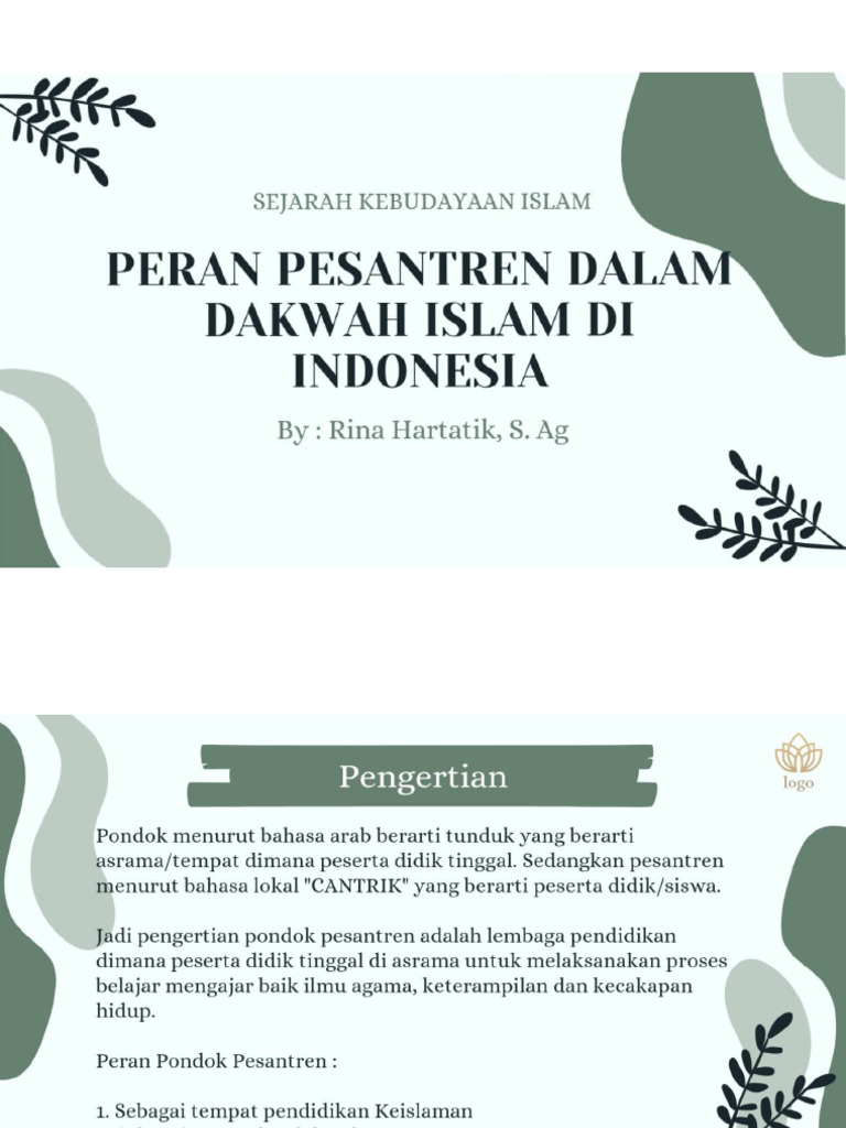 Ppt Peran Pesantren Dalam Dakwah Islam Di Indonesia | PDF
