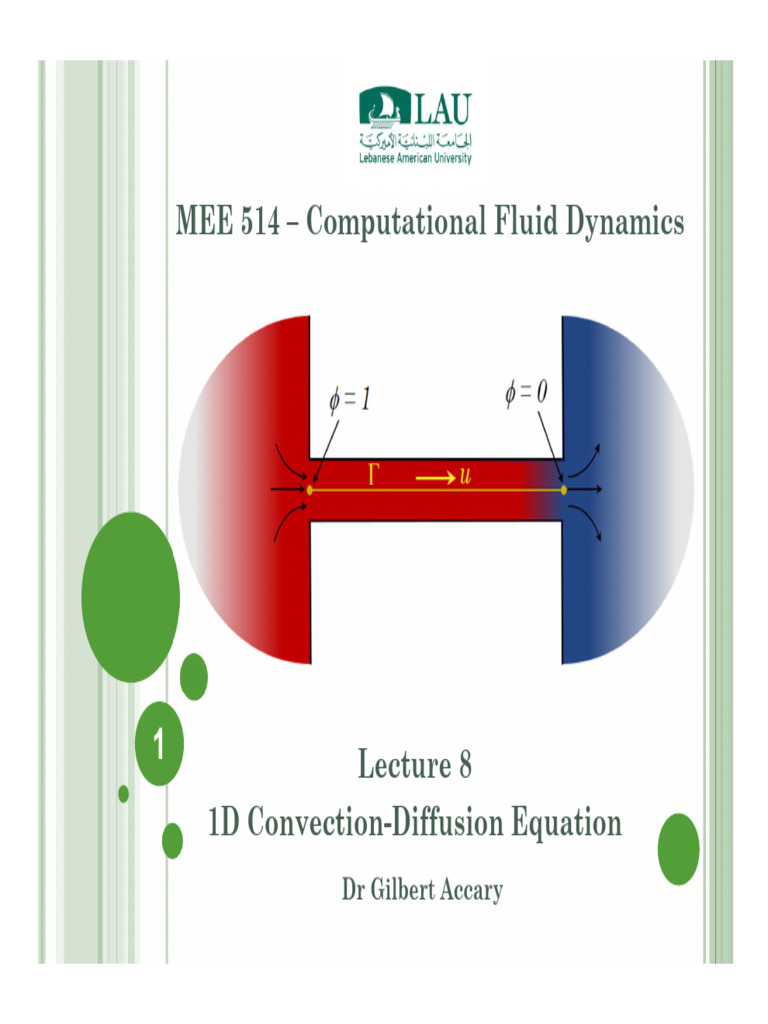 Lecture 08 1D Convection Diffusion | PDF | Physics | Dynamics (Mechanics)
