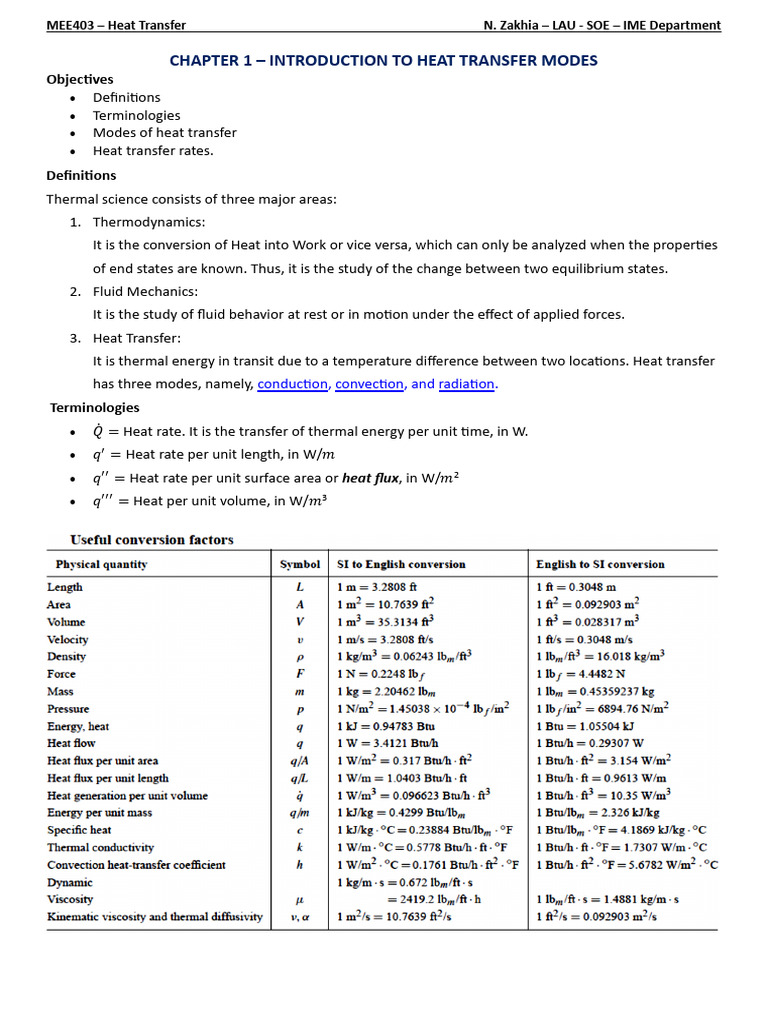 Chapter 1- Introduction to Heat Transfer (2) | PDF | Heat Transfer | Heat