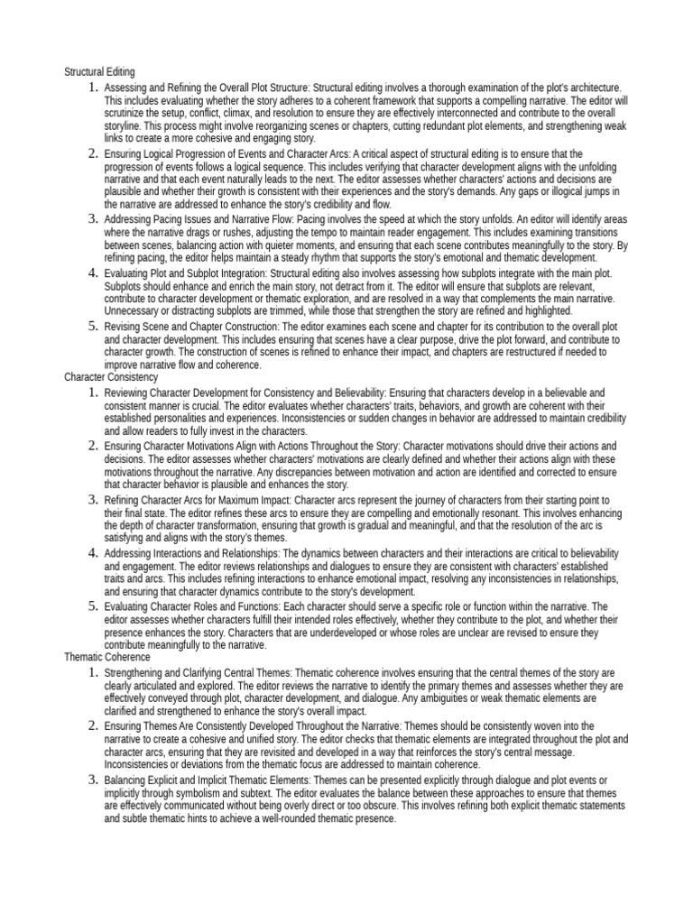 Comprehensive Guide To Revision and Editing | PDF | Narration | Narrative