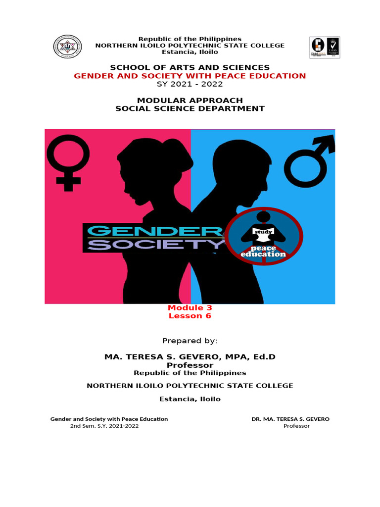 Gender and Society Module 3 Lesson 6 With Assessments | PDF | Feminism ...