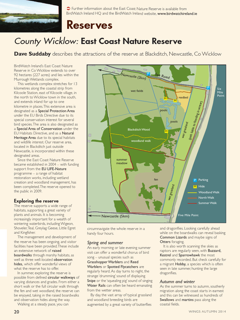 Site Guide - ECNR - PDF | PDF | Habitat | Birds