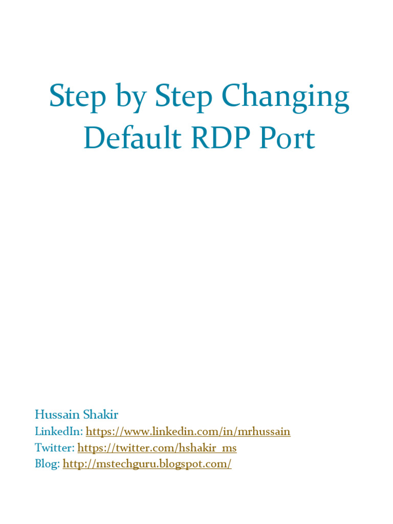 Changing Default Windows RDP Port With Advance Firewall | PDF | Windows ...