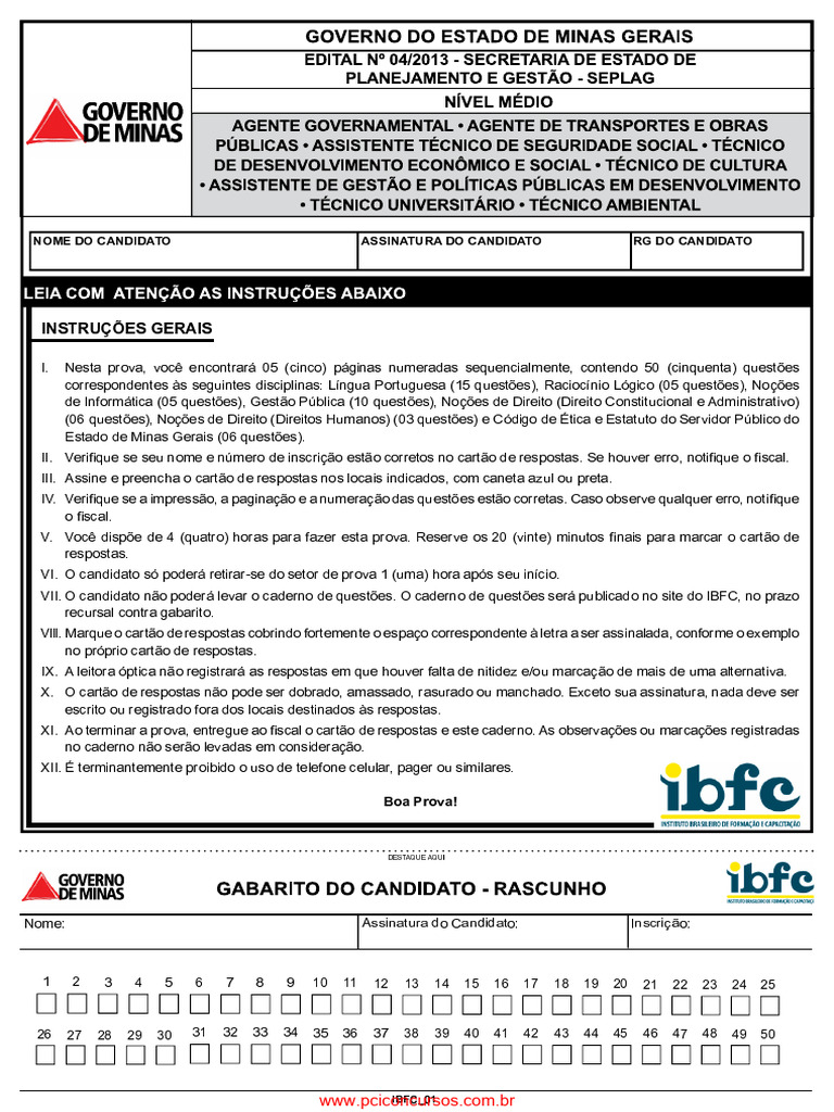 Ibfc 01 Diversos Cargos | PDF