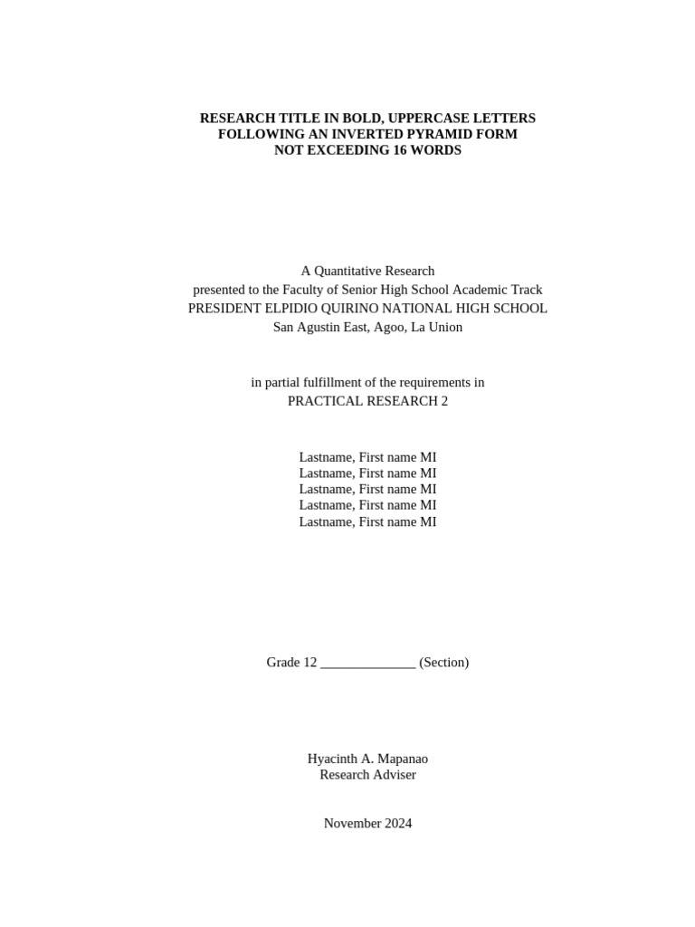 Complete Research Paper Format | PDF