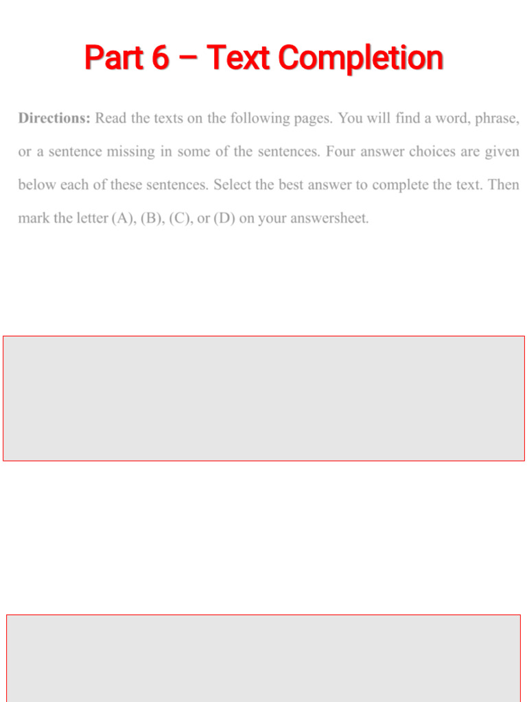 Part 6 - Text Completion-123 | PDF