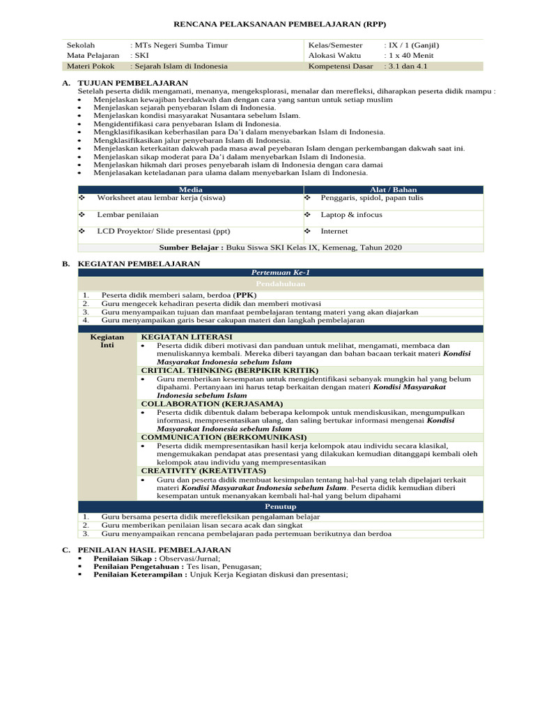 RPP Ski Bab 1 (2023-2024) | PDF