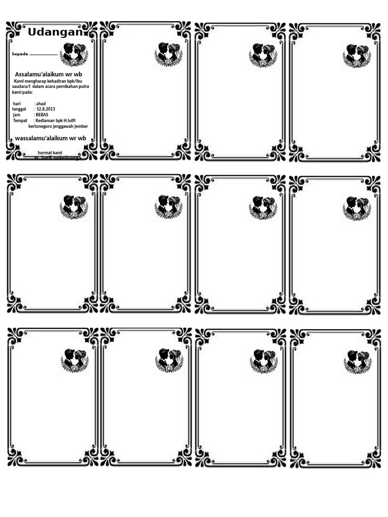 Undangan Pernikahan H. Lutfi | PDF