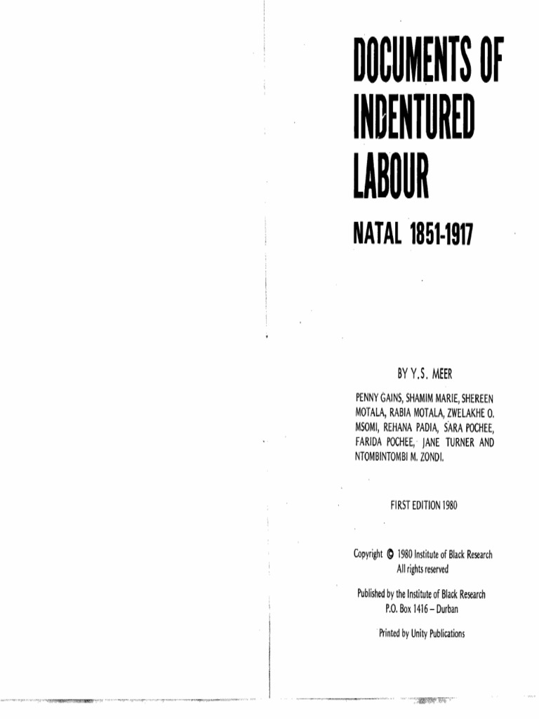 Documents of Indentured Labour | PDF