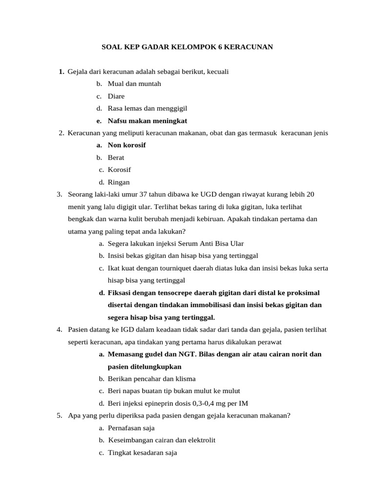 SOAL KEP GADAR | PDF