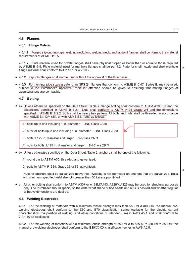 Bolt & Nut Class , UNC, 8N (API 650) | PDF