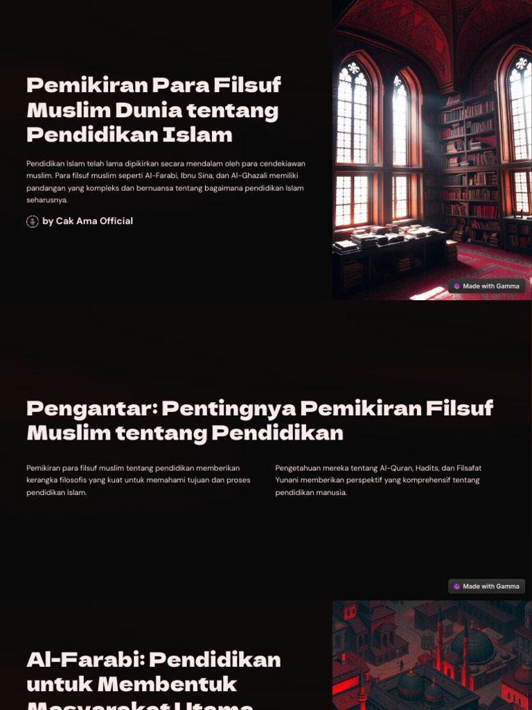 Pemikiran para Filsuf Muslim Dunia Tentang Pendidikan Islam | PDF